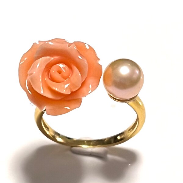 Pink Coral Ring - Etsy
