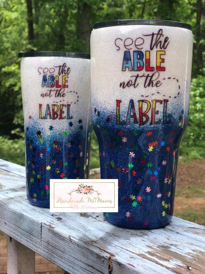 Autism Awareness See the Able Autism Mama Custom Glitter - Etsy