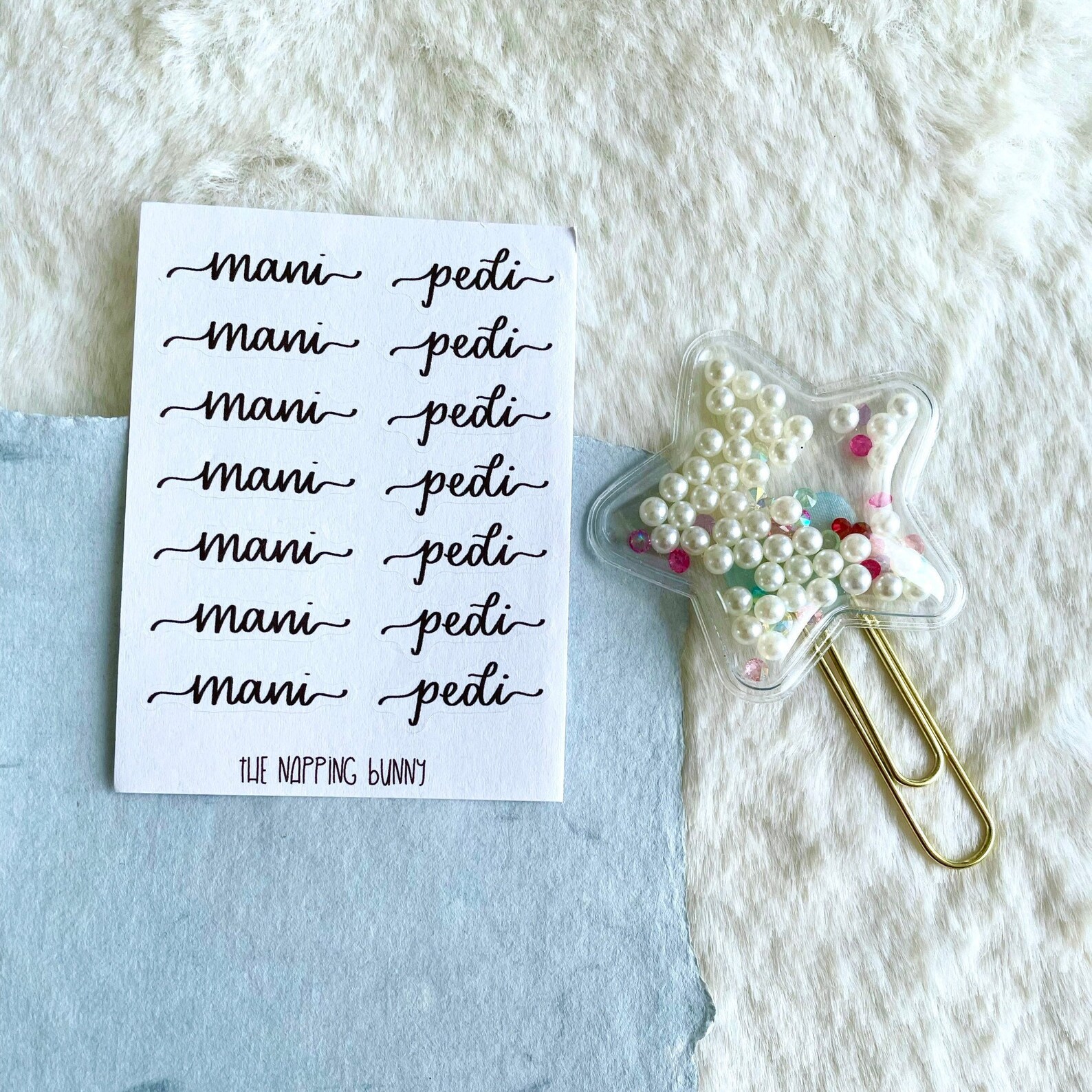 Mani & Pedi Script Stickers Mini Mani Pedi Sticker Sheet | Etsy