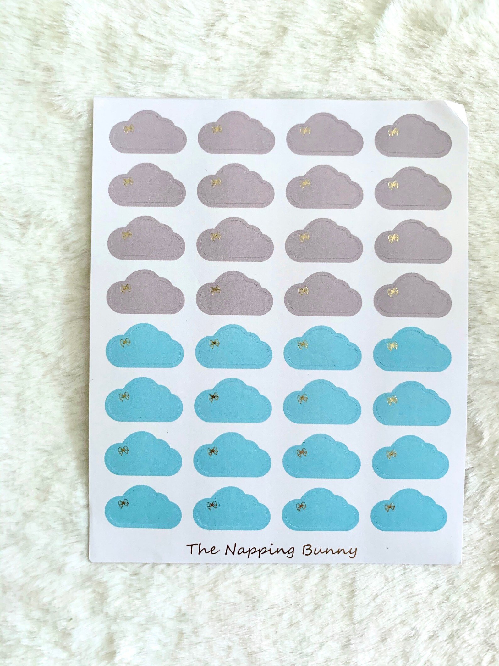 Foiled Bow Mini Cloud Boxes Blue and Gray Mini Cloud Boxes | Etsy