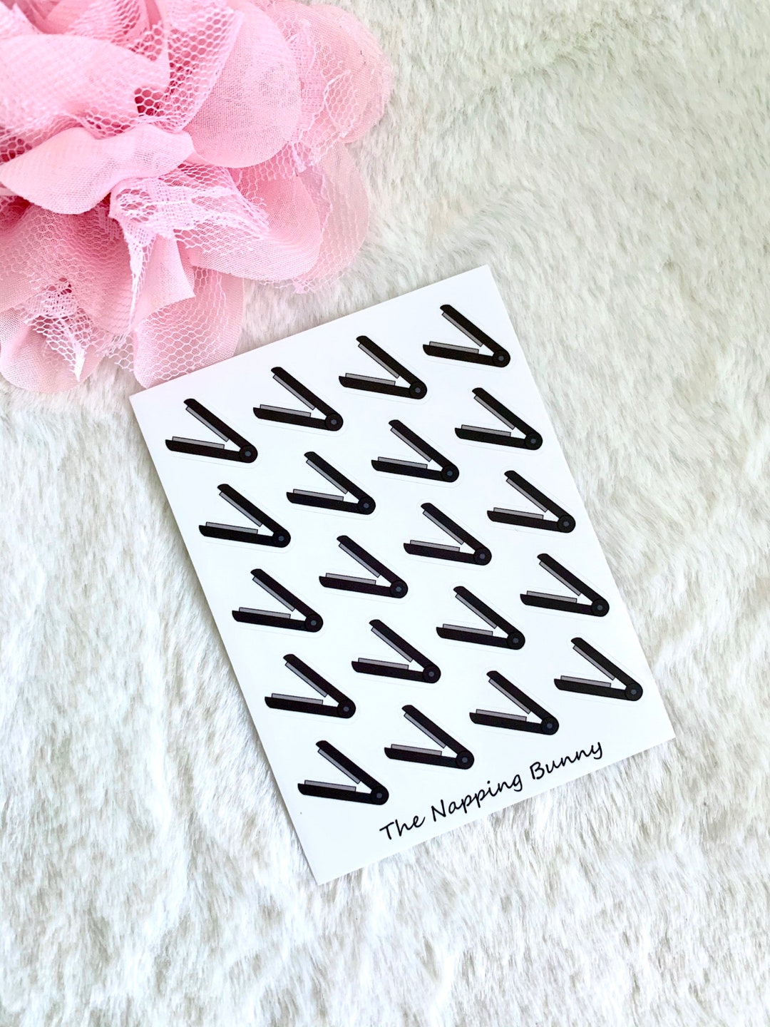 Flat Iron Stickers Black Iron Planner Stickers Hair Appointment Icon ...