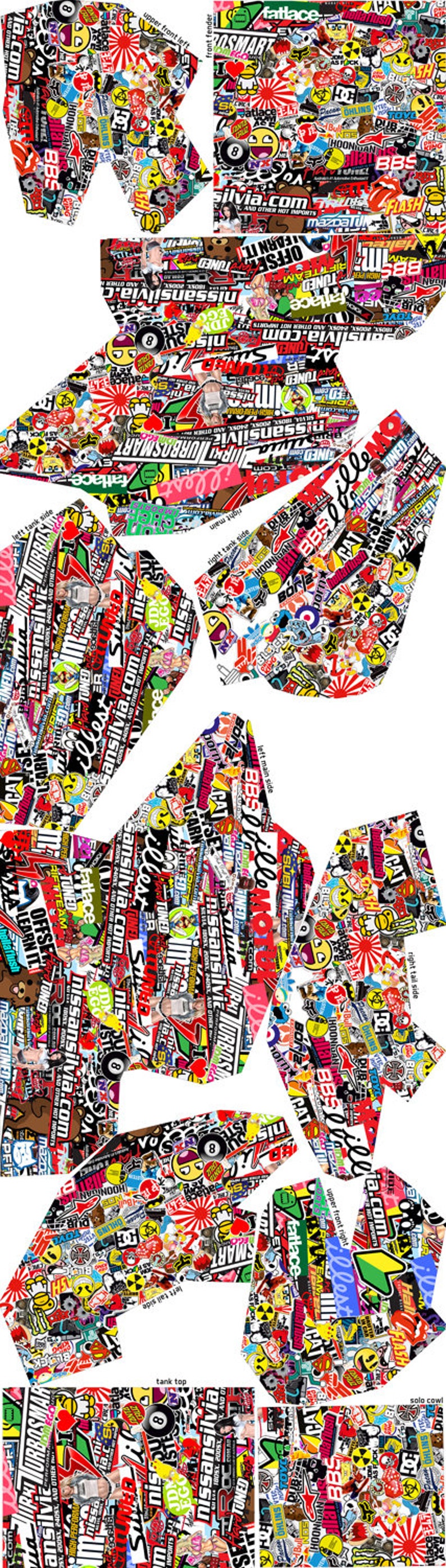 BIKESKINZ™ Sticker Bomb Motorcycle Vinyl Wrap - Etsy