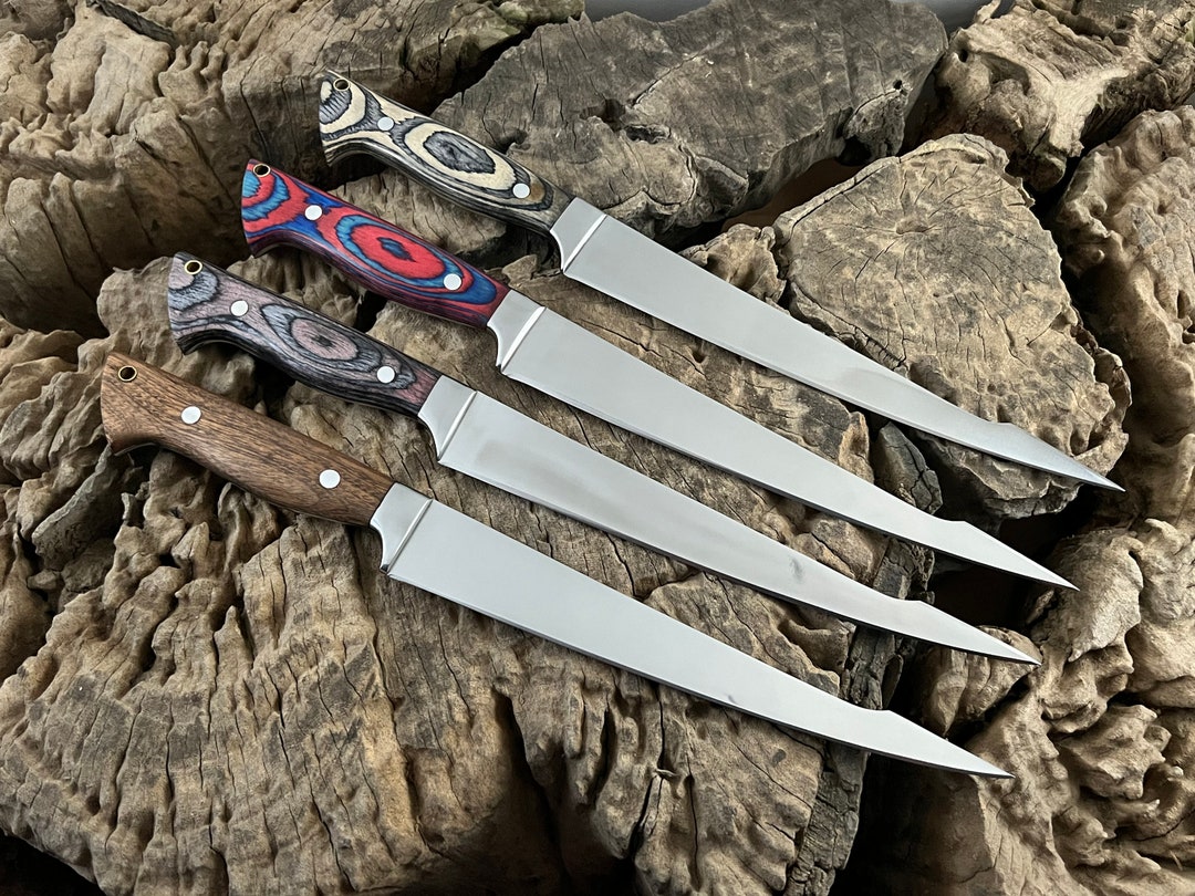 Handmade Flexible Fillet Knife: 12c27 Stainless Steel, Wood Handle ...