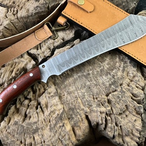 16 Custom Handmade Damascus Steel Machete Knife, Survival Machete for ...