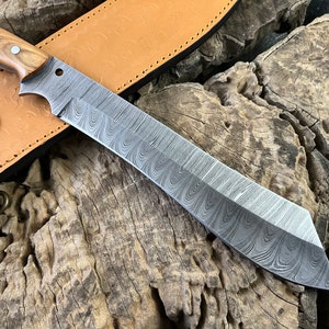 16 Custom Handmade Damascus Steel Machete Knife, Survival Machete for ...