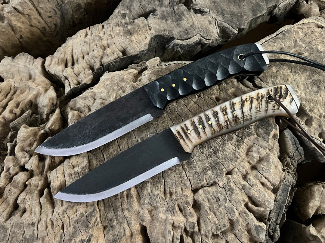 Handmade Scandi Grind Bushcraft Knife, Fixed Blade Hunting Knife With ...