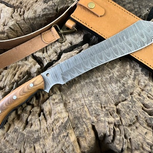 16 Custom Handmade Damascus Steel Machete Knife, Survival Machete for ...
