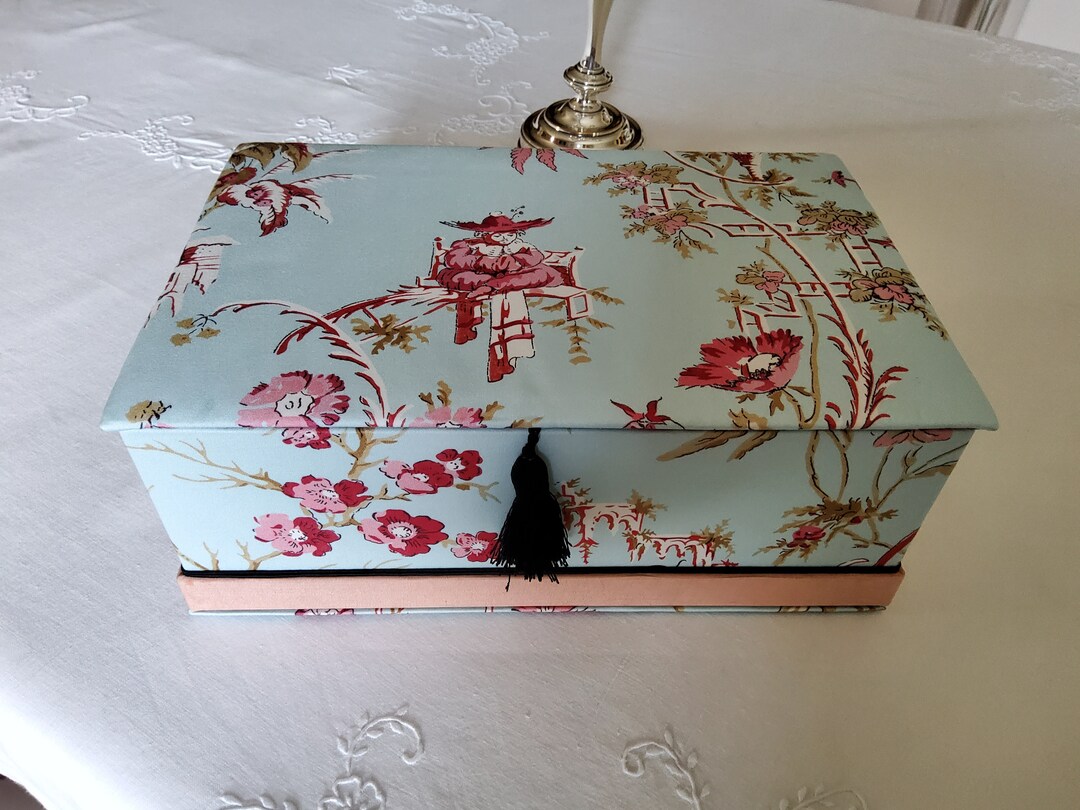 Decorative Storage Box Covered in SCALAMANDRE Fabric and Wild Silk for ...