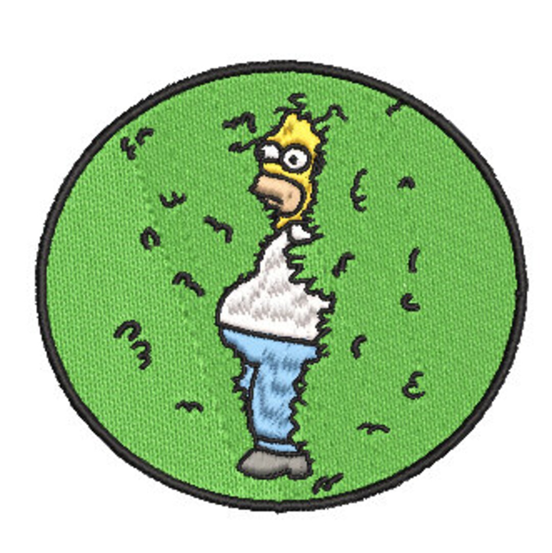 Embroidery Design: Homer Simpson Iron on Patch Digital Embroidery ...