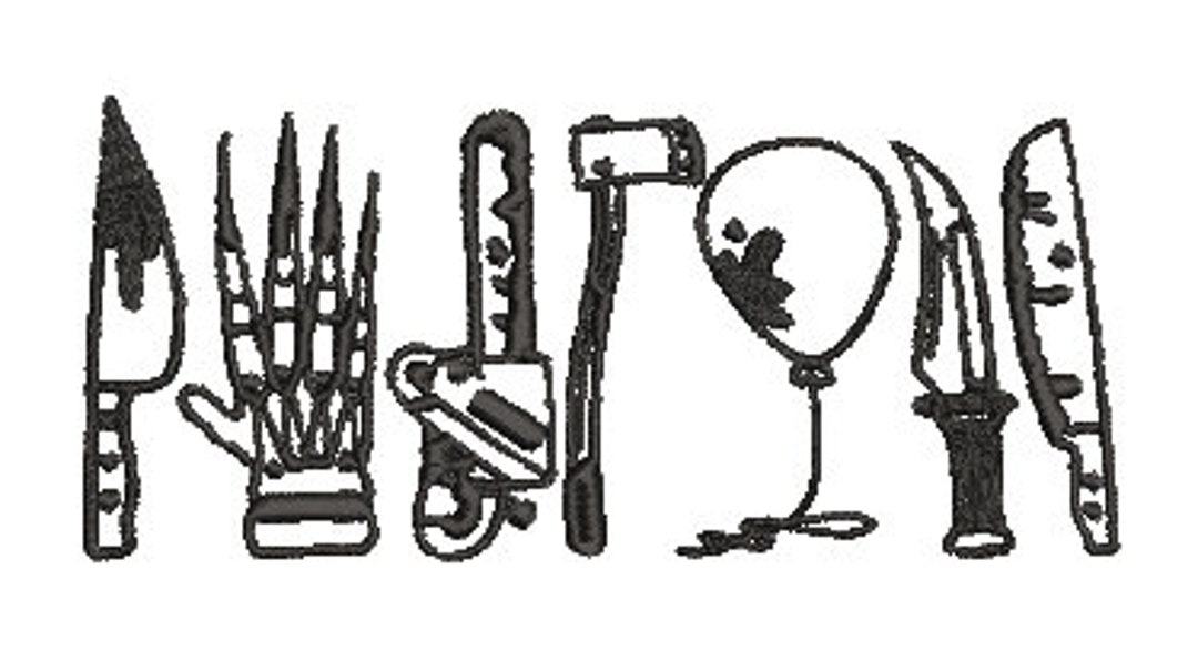 Embroidery Design: Horror Movie Murder Tools Digital Embroidery Design ...