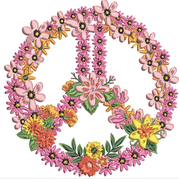 Floral Peace Sign - Etsy