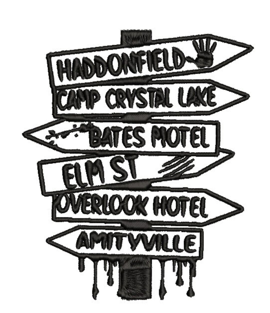 Embroidery Design: Horror Movie Street Sign - Etsy