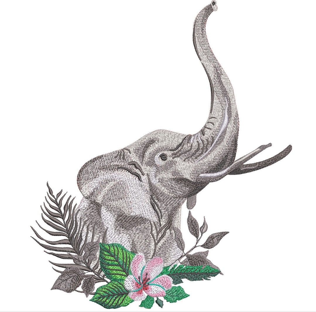 Embroidery Design: Elephant 3 Sizes - Etsy