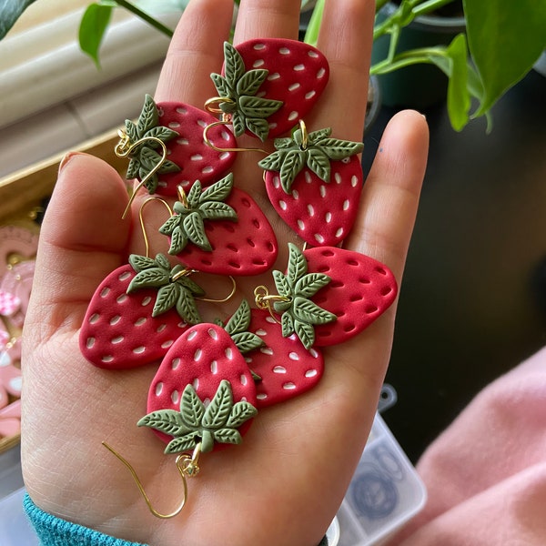 Clay Strawberry - Etsy