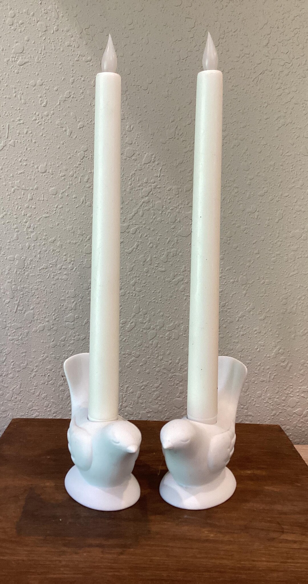 Pair of Avon White Dove Taper Candlestick Holders - Etsy