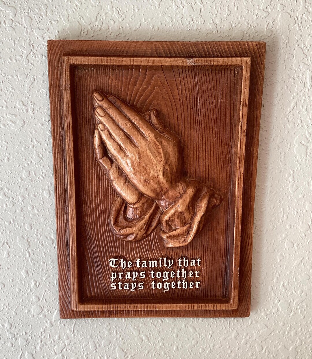 Vintage Praying Hands Plaque Wall Decor - Etsy