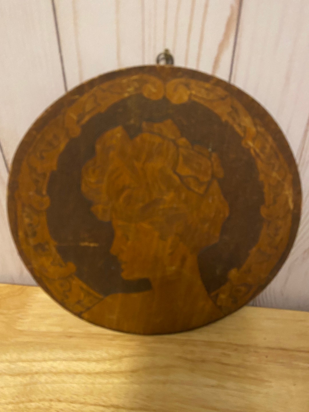 Vintage Flemish 852 Art Wood Plaque Pyrography Victorian Lady - Etsy