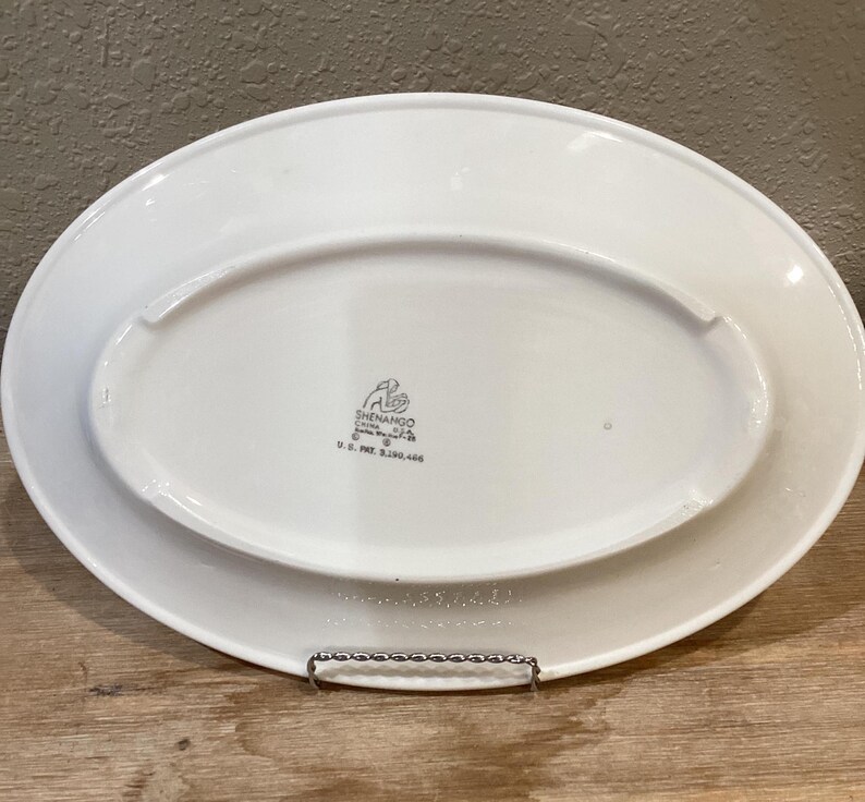 Vintage Shenango China Oval Platter Chardon Rose Red Pattern Restaurant ...