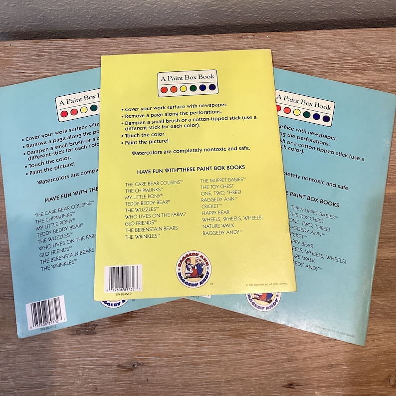 Lot of 3 Vintage Raggedy Ann and Andy Paint Box Books - Etsy