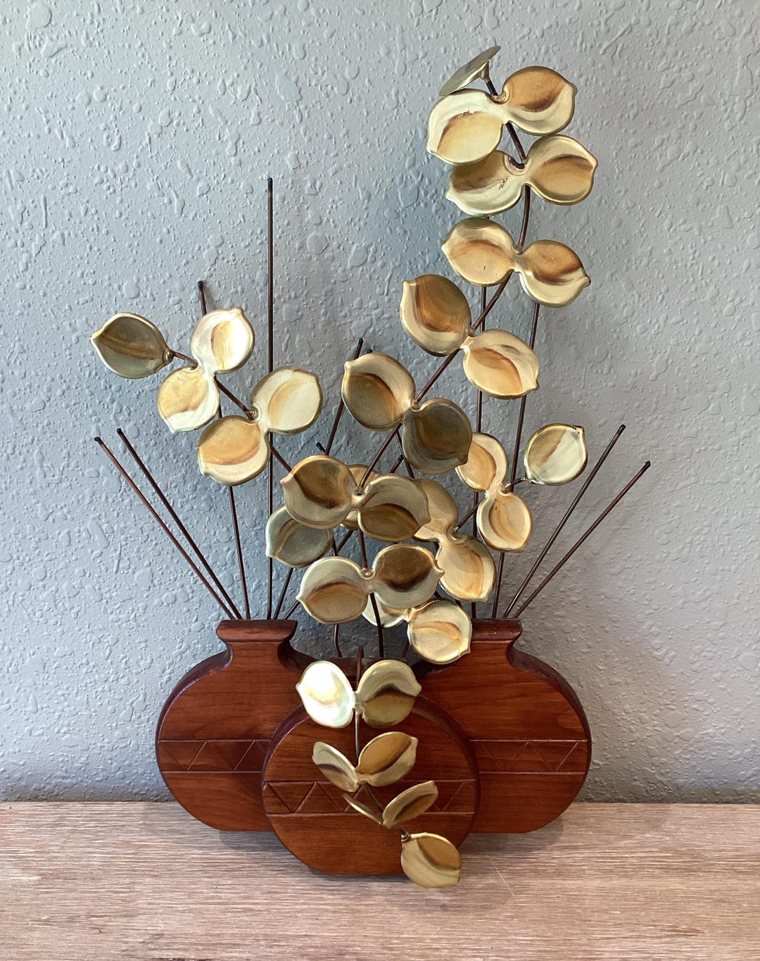 Mid Century Wood Barrels and Metal Stems Wall Decor - Etsy
