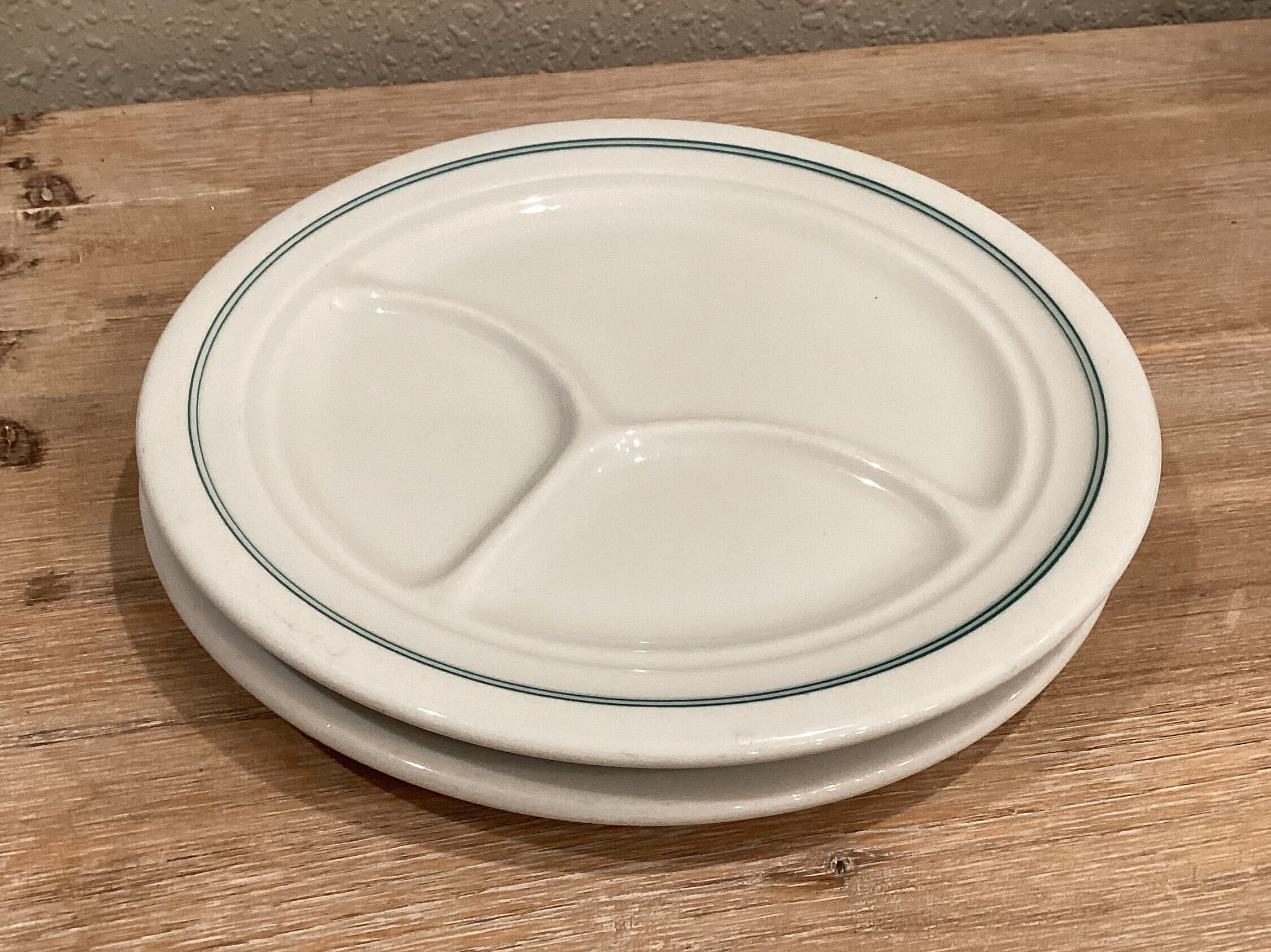 Pair of Shenango China Divided Plates Restaurant Ware Green - Etsy