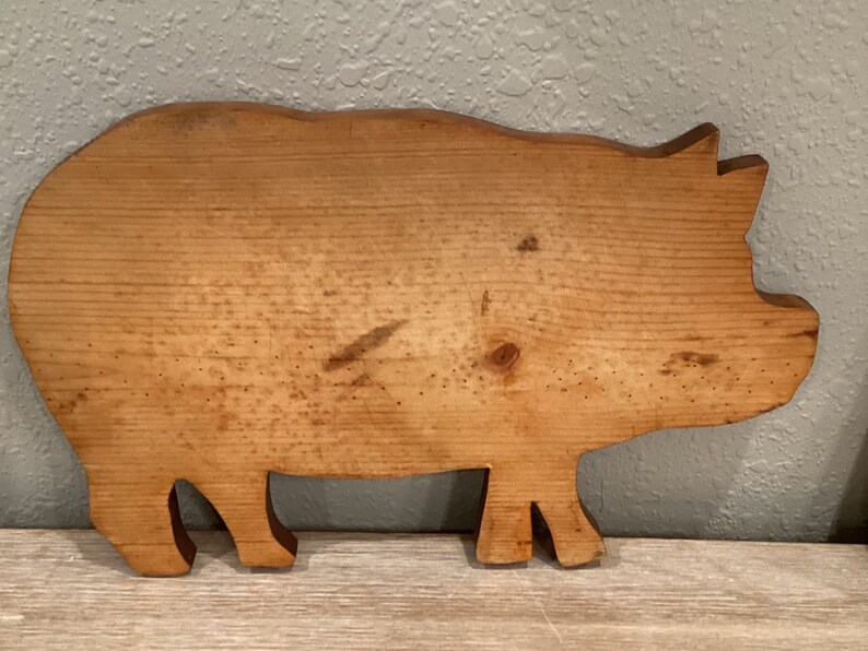 Vintage Rustic Wood Pig Cutting Board - Etsy