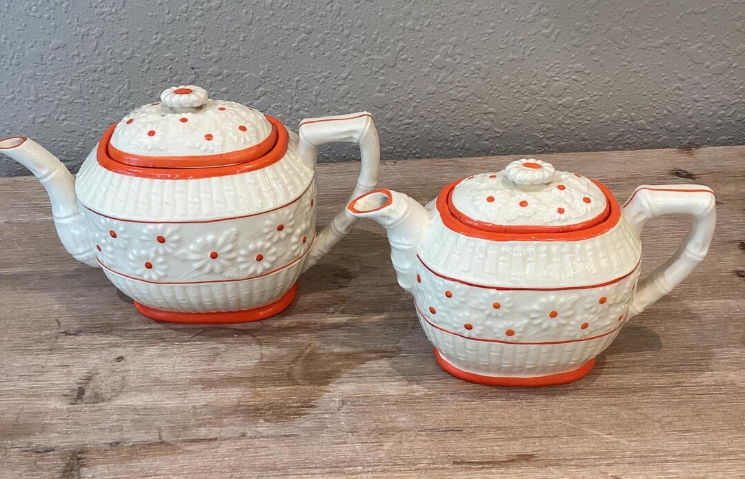 Set of 2 Vintage Teapots Floral Design Made in Japan - Etsy