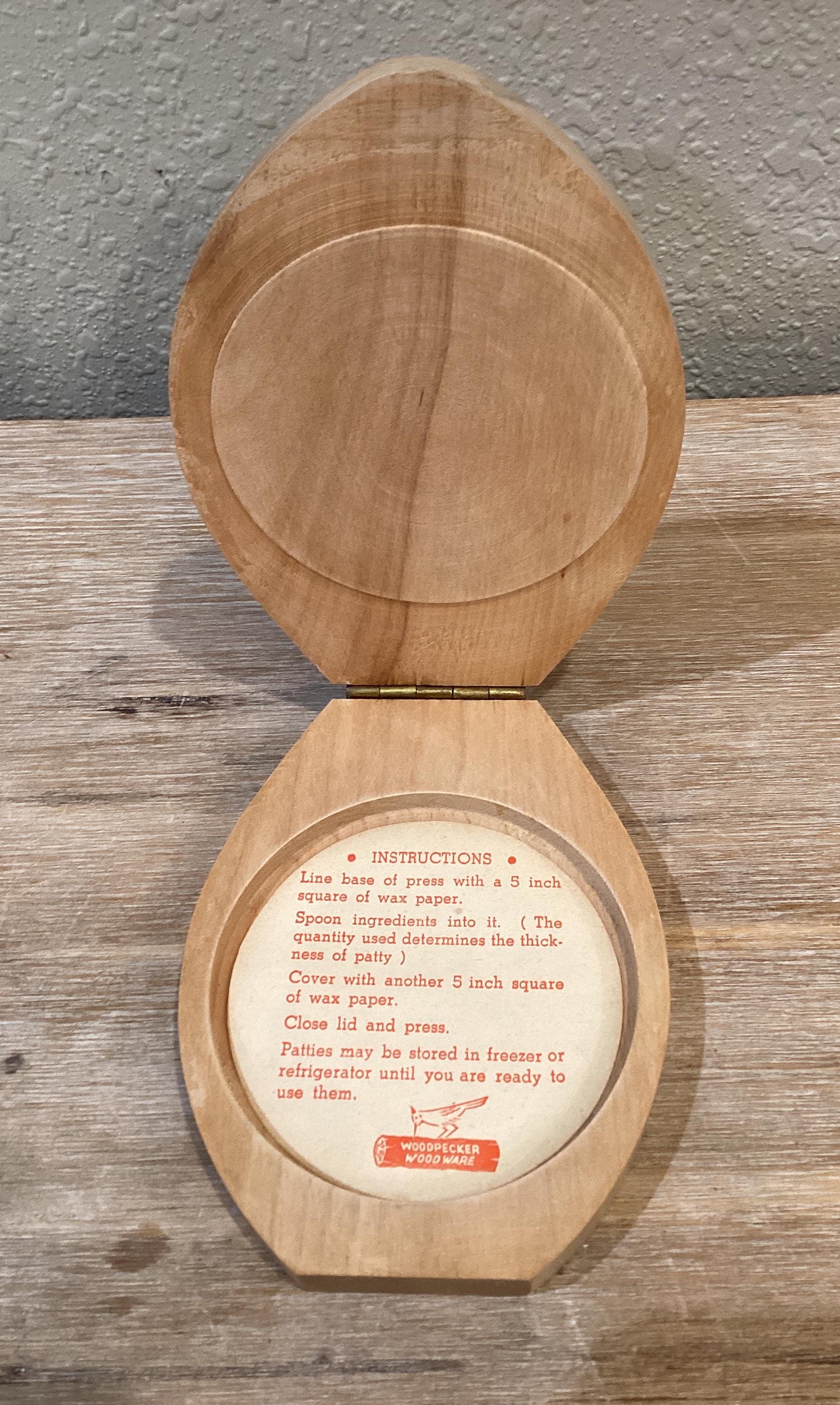 Vintage Woodpecker Wood Ware Rooster Hamburger Press Made in Japan - Etsy