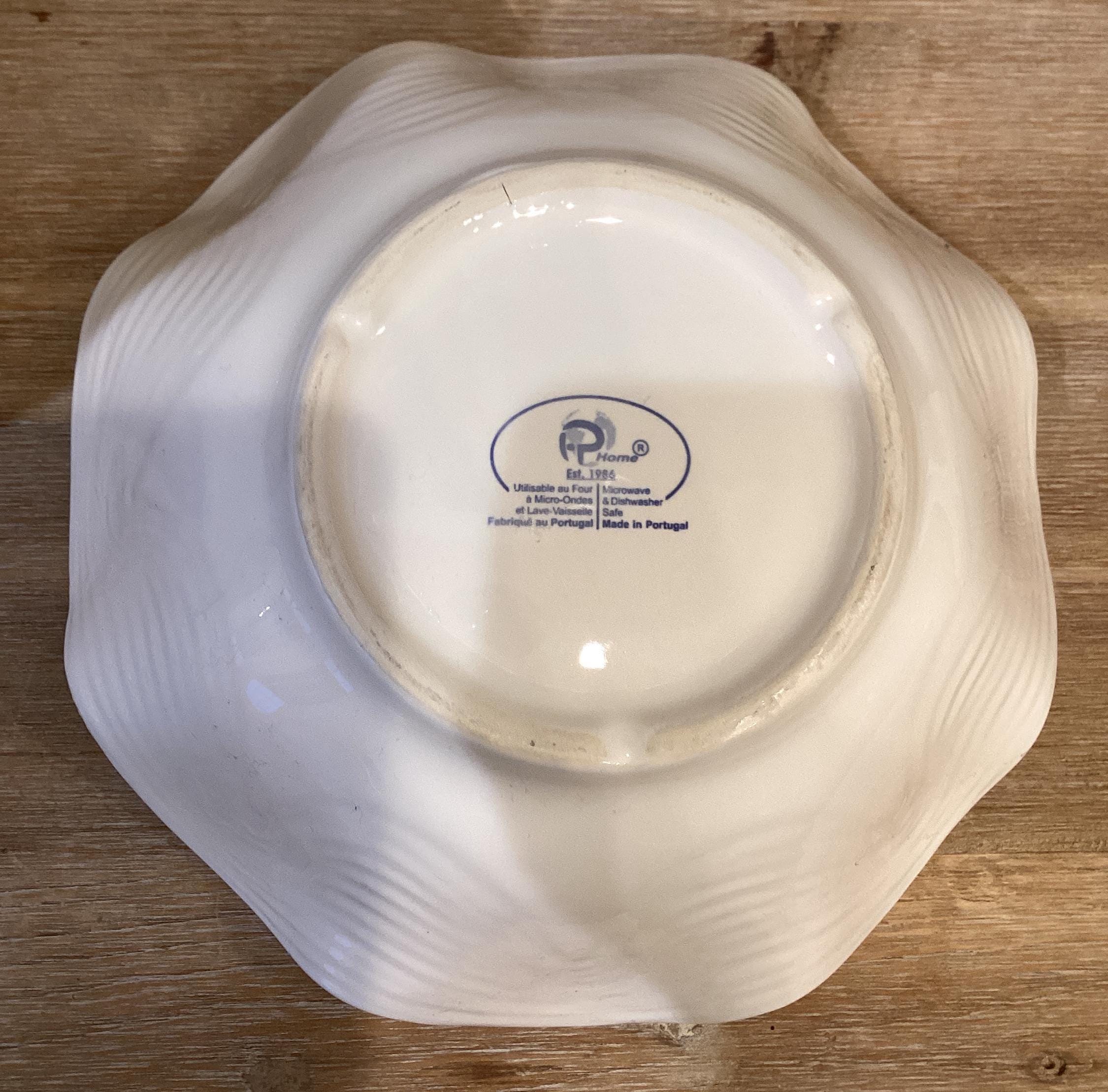 White Fapor Ruffle Edged Serving Bowl Made in Portugal - Etsy