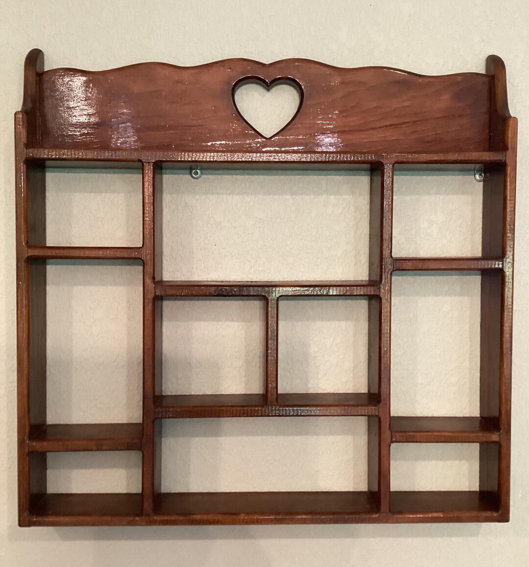 Vintage Wooden Wall Display Shelf With Heart Cutout - Etsy