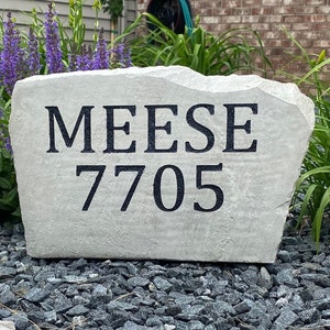 CUSTOM ENGRAVED SIGN Address Rock- Custom Engraved Address Stone ...