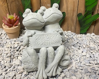 Frog Statue, Concrete Frog Figure, Cement Statue of Frogs, Garden Decor ...