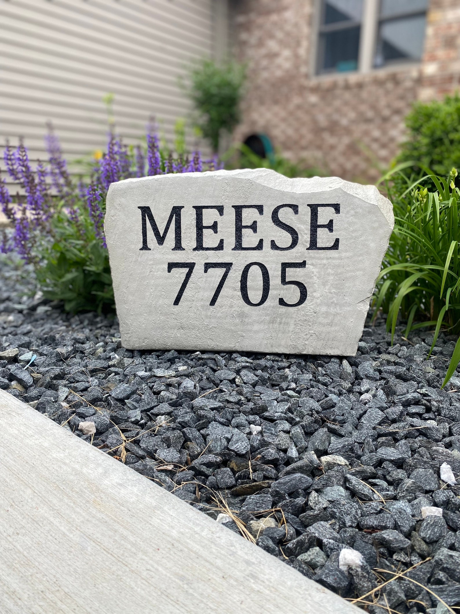 CUSTOM ENGRAVED SIGN Address Rock- Custom Engraved Address Stone ...