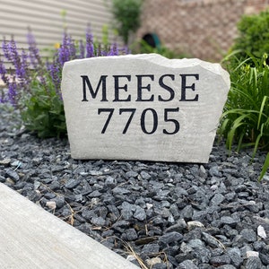CUSTOM ENGRAVED SIGN Address Rock- Custom Engraved Address Stone ...