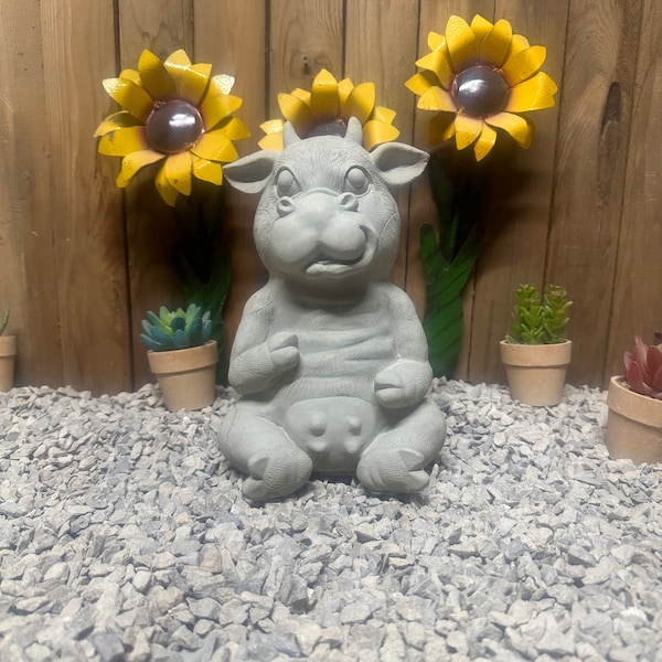 Concrete Cow Statue - Etsy