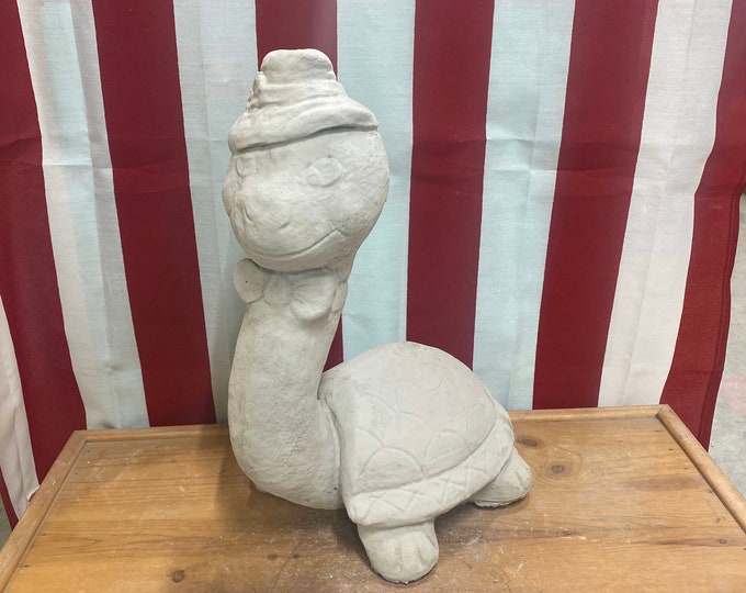 Long Neck Turtle With Hat Concrete Statue Garden Decor - Etsy