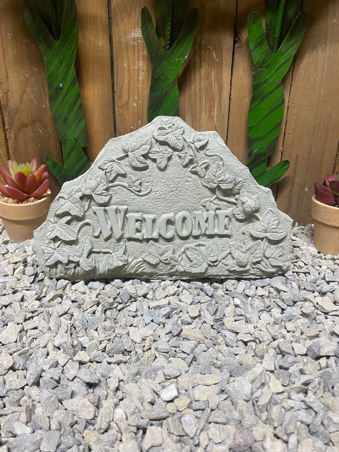 Welcome Rock Concrete Statue - Etsy