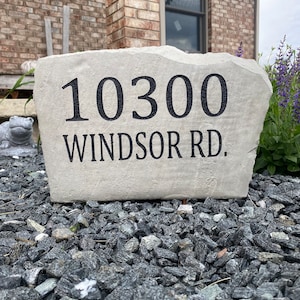 CUSTOM ENGRAVED SIGN Address Rock- Custom Engraved Address Stone ...