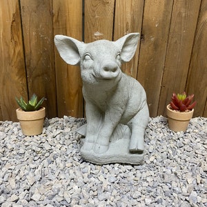 12lbs Pig Concrete Statue Indoor/ Outdoor Home and Garden Decor, Free ...