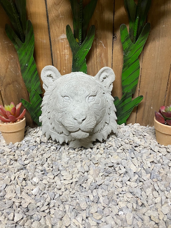 Hanging Tiger Face Concrete Statue Indoor/ Outdoor Home Decor | Etsy