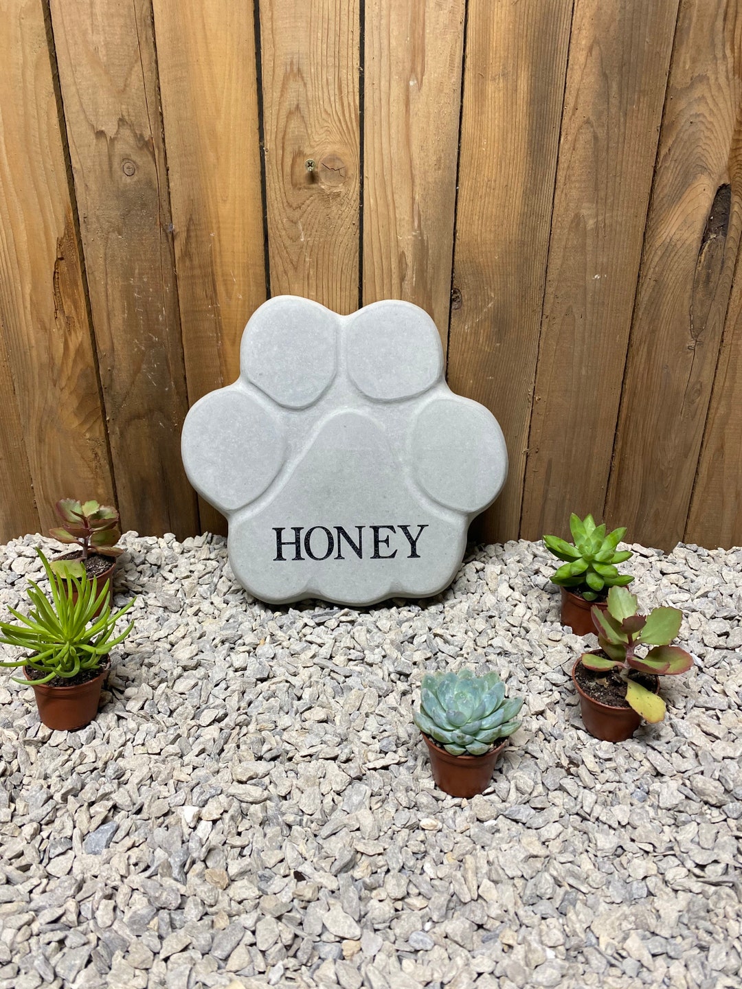 Custom Engraved Pet Paw Print Stepping Stone - Etsy