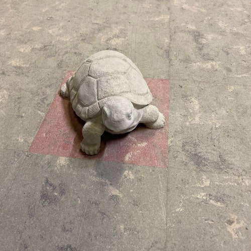 Turtle Statue Stretching Painted Concrete Garden Figure - Etsy