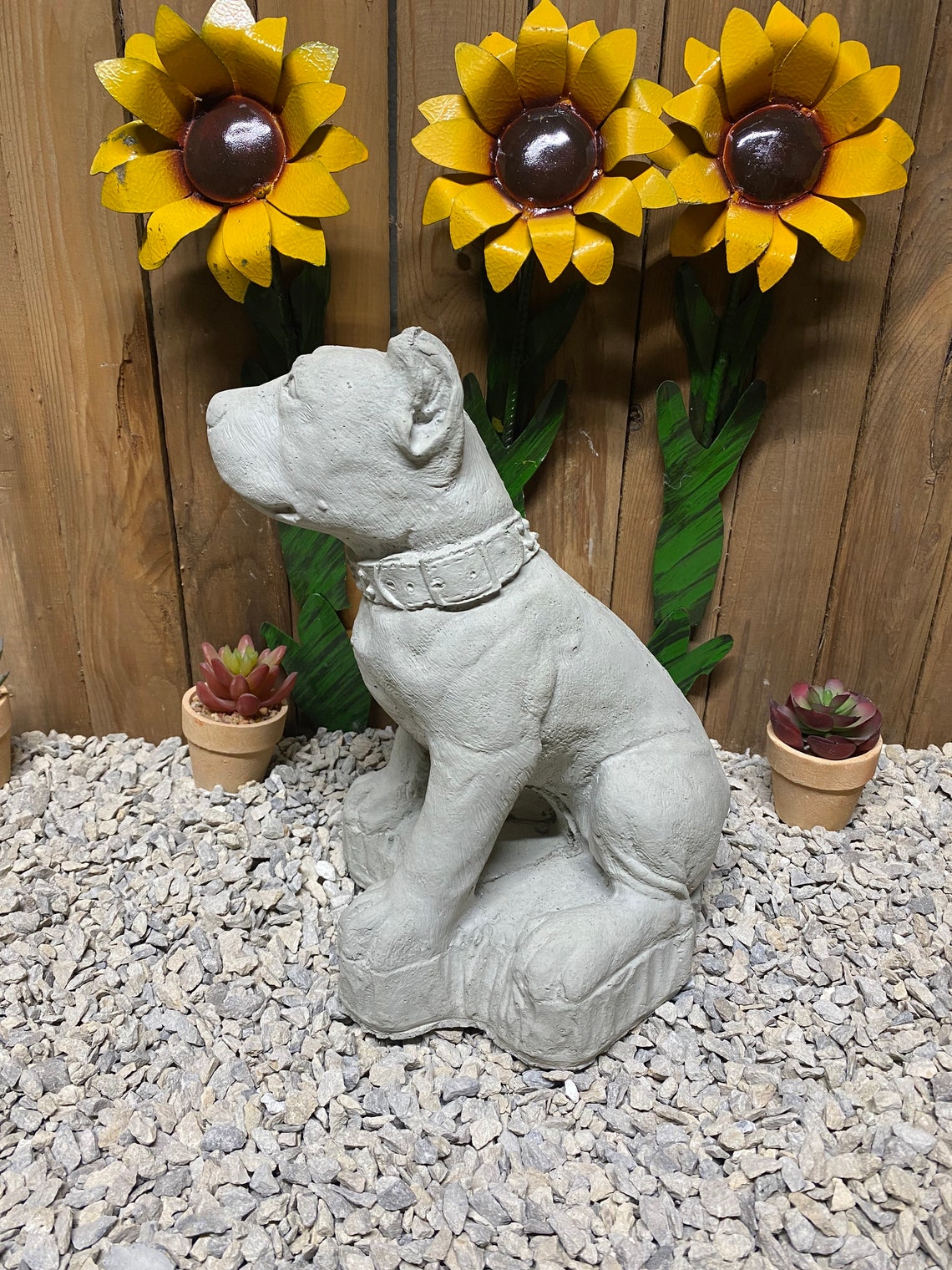 Pit Bull Terrier Concrete Statue Indoor/ Outdoor Home Decor | Etsy