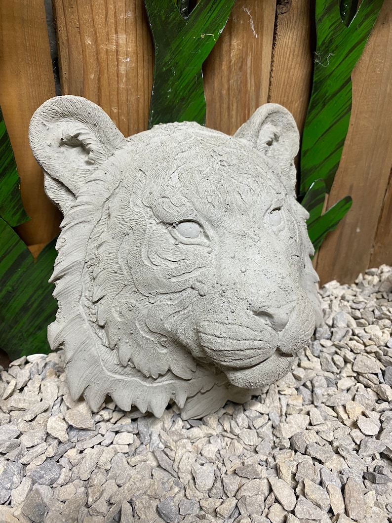 Hanging Tiger Face Concrete Statue Indoor/ Outdoor Home Decor - Etsy