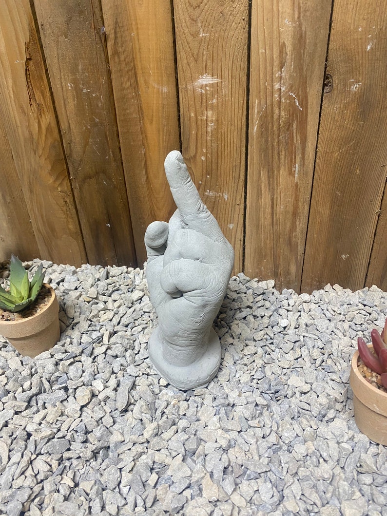 Middle Finger Concrete Statue Flipping off Garden Statue | Etsy
