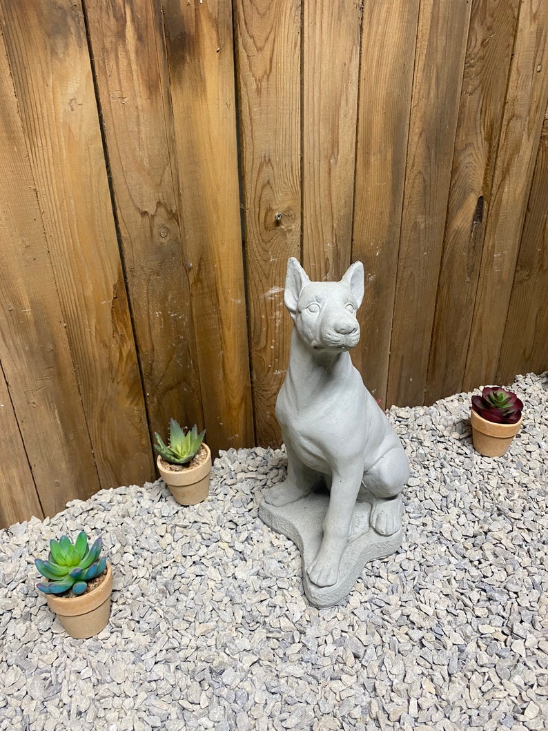 13” Doberman Concrete Statue Garden Decor - Etsy