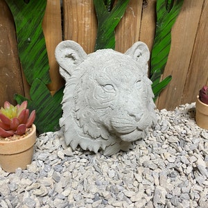 Hanging Tiger Face Concrete Statue Indoor/ Outdoor Home Decor - Etsy