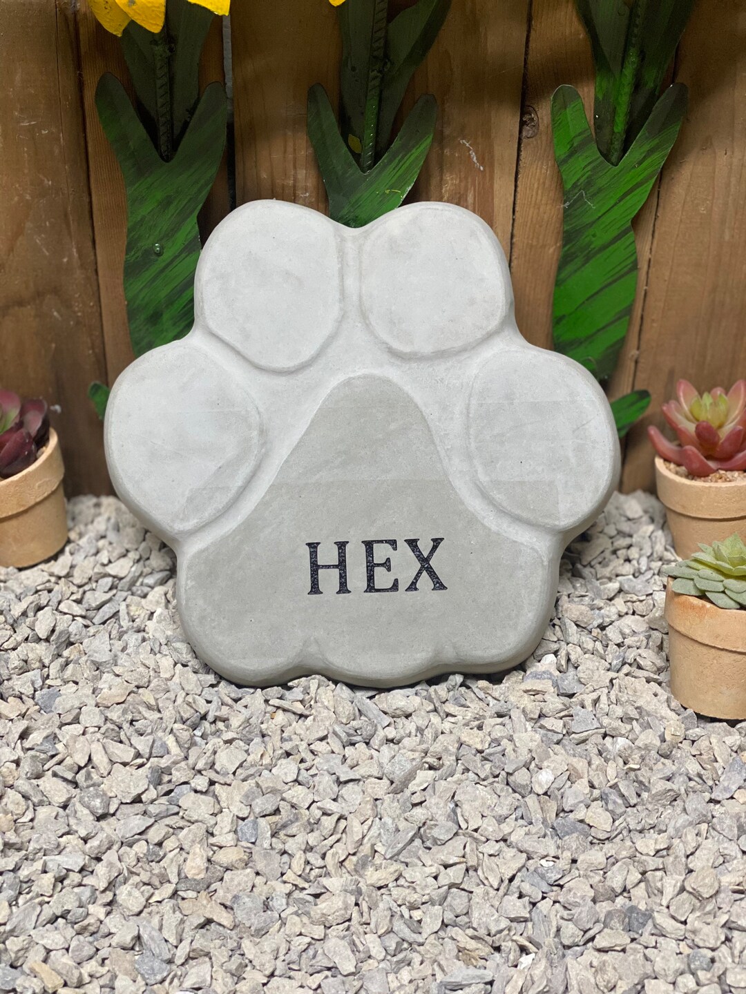 Dog Memorial Statue Custom Engraved Paw Print - Etsy