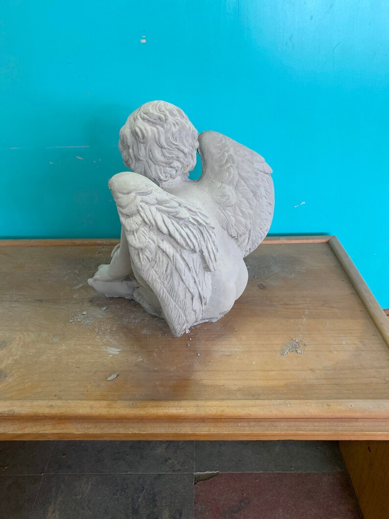 Sideways Angel Concrete Statue - Etsy