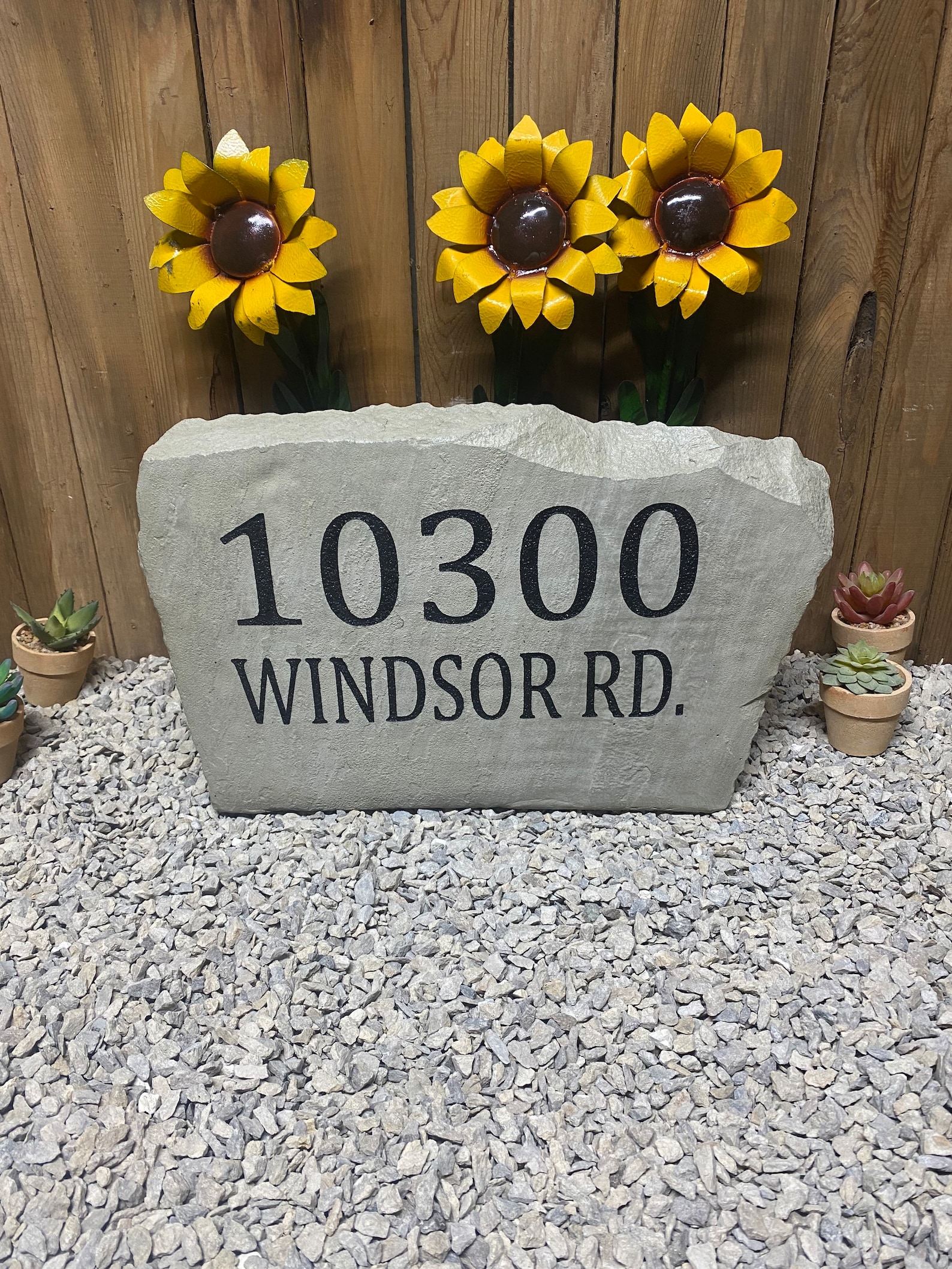 Custom Concrete Address Sign-custom Engraved Address Stone- Custom ...